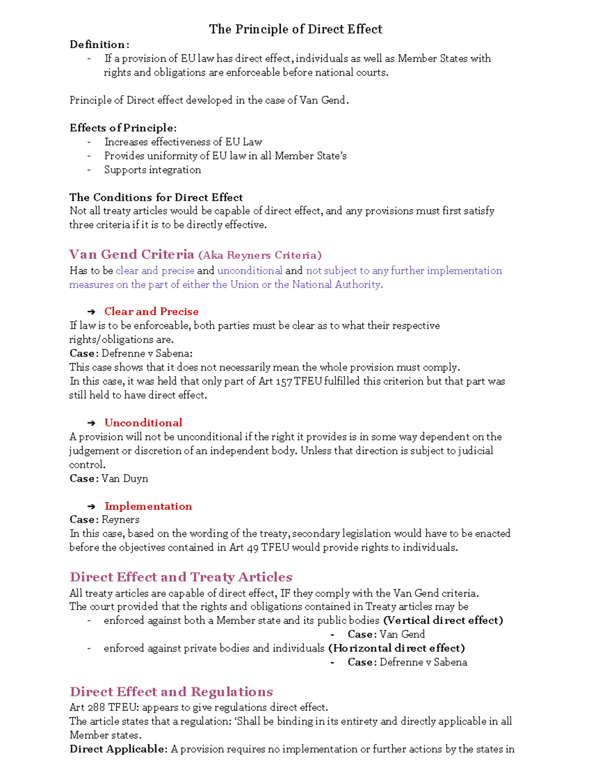 Unit 5 - Principle of Direct Effect - The Principle of Direct Effect ...