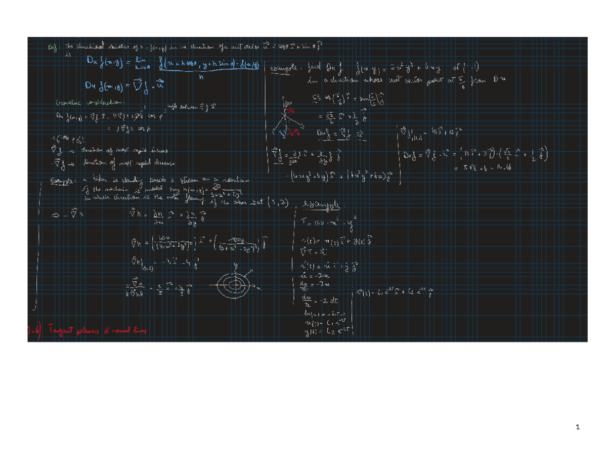 ENGR 233 directional derivative - Day The directional deniative ofz J(a1y) in the direction ofa ...