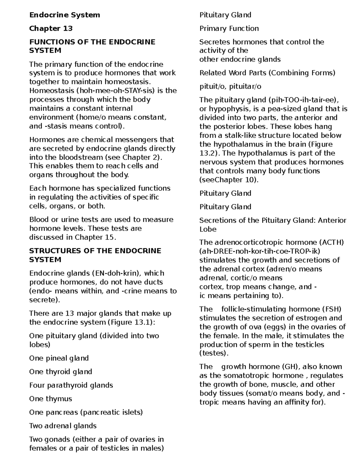 Endocrine System Chapter 13 - Endocrine System Chapter 13 FUNCTIONS OF ...