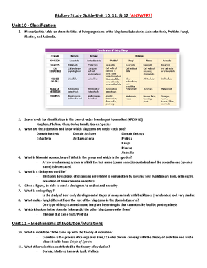Evolution Study Guide Answer key - Species What did Darwin infer from ...