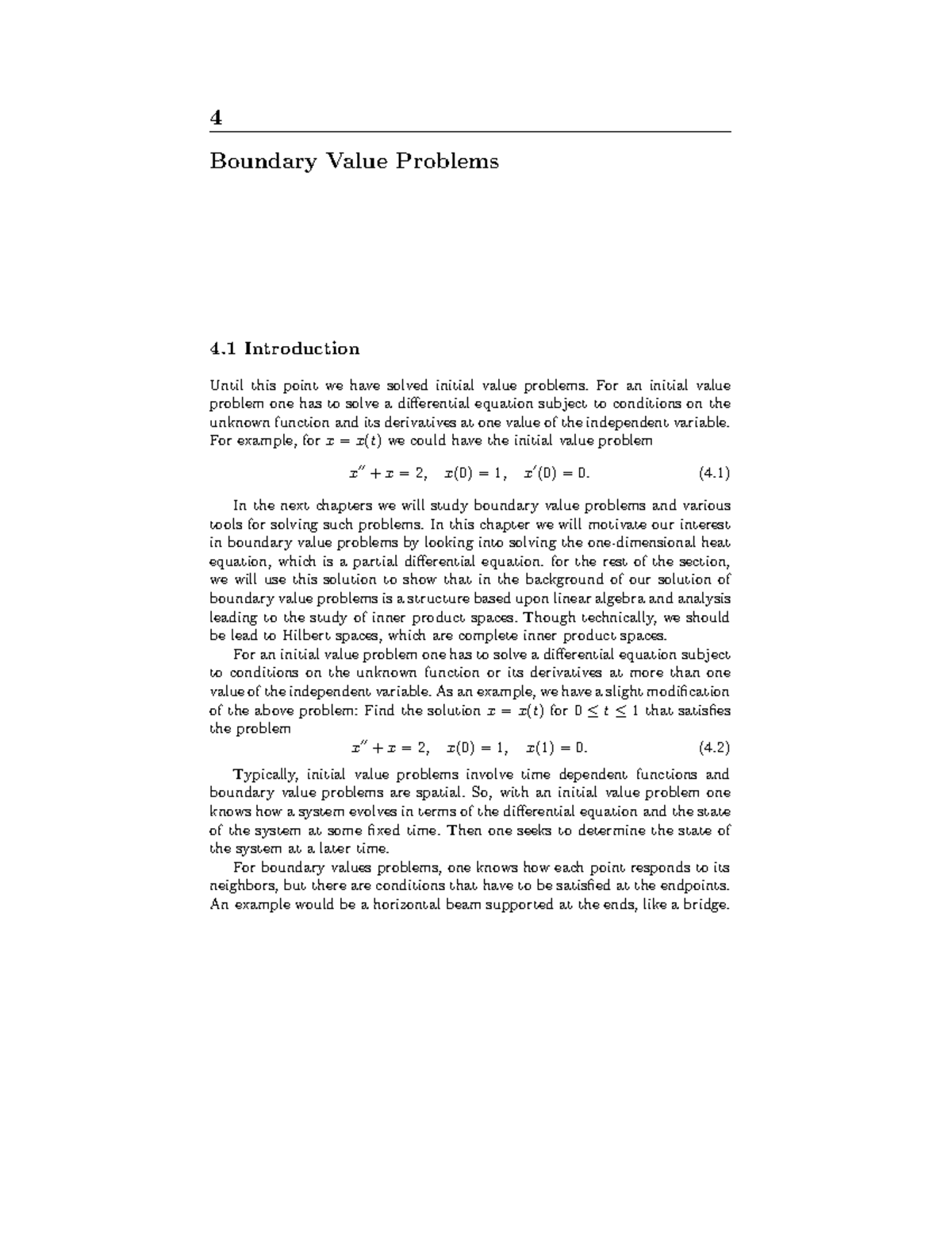 BVPs - DIFFERENTIAL EQUATION - 4 Boundary Value Problems 4 Introduction Until this point we have ...