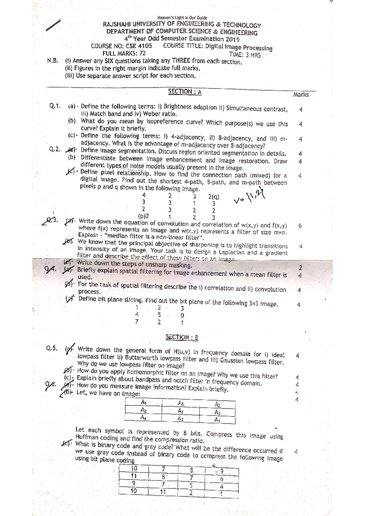 15-series (2019 ) - Previous years questions. - 1st semester question ...