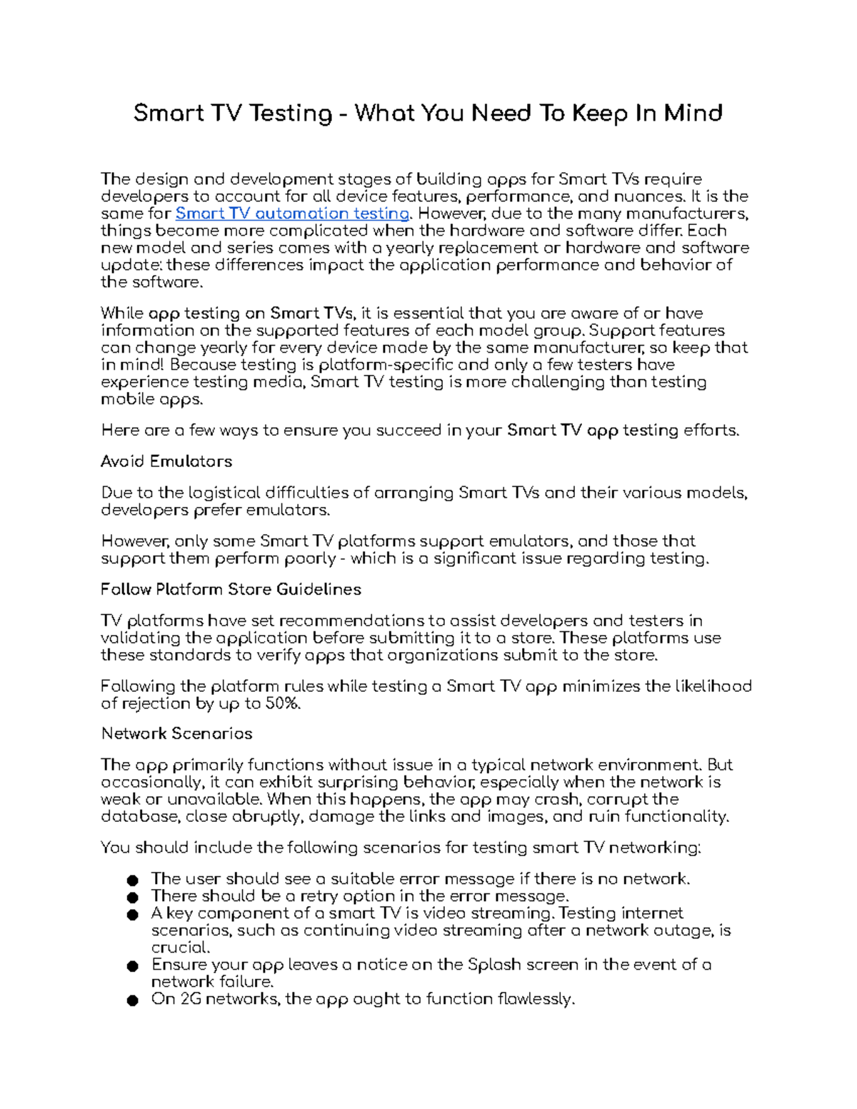 Important considerations for testing smart television applications ...