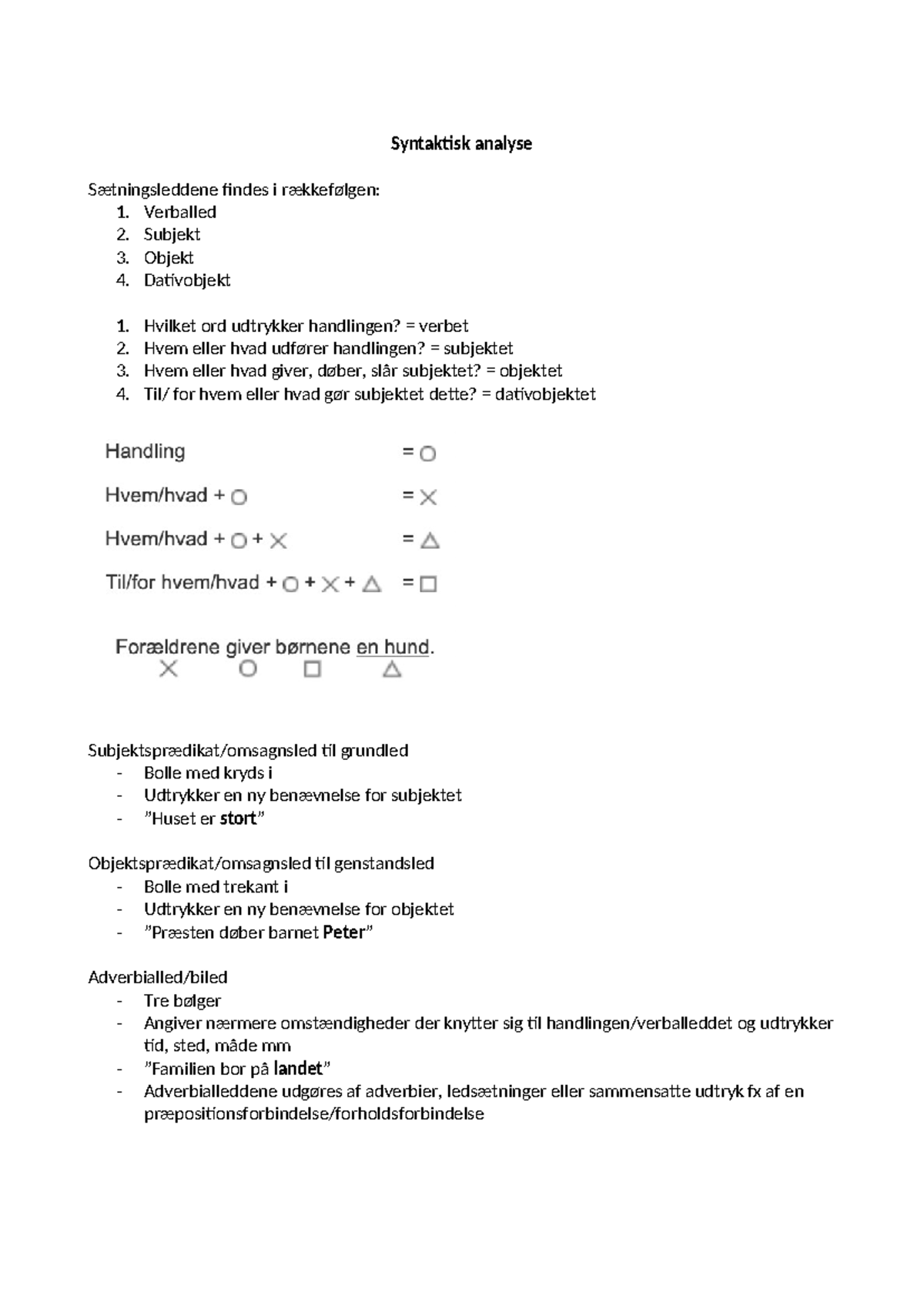 Sætningsanalyse - regler til sætningsanalyse - Syntaktisk analyse ...