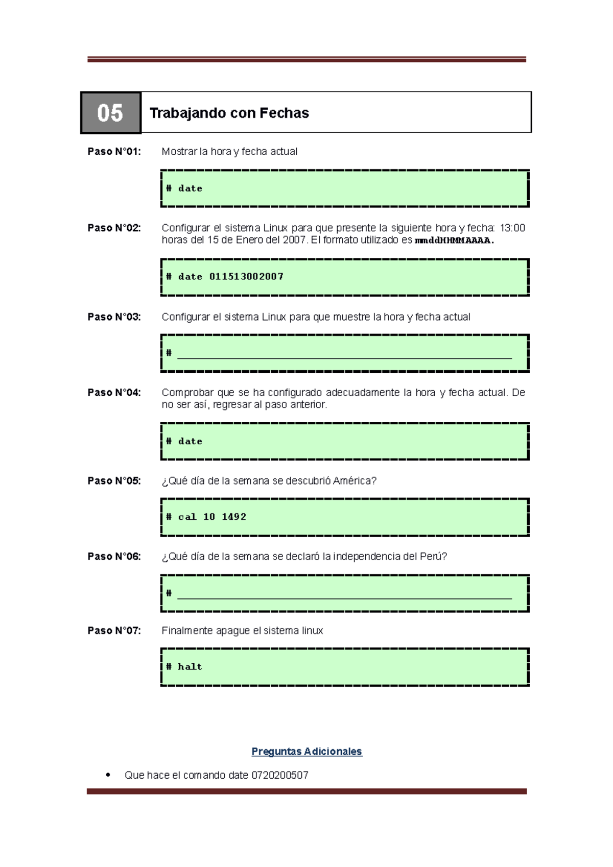 LAB05 - Fechas - LABORATORIO EN CLASE - 05 Trabajando con Fechas Paso N ...