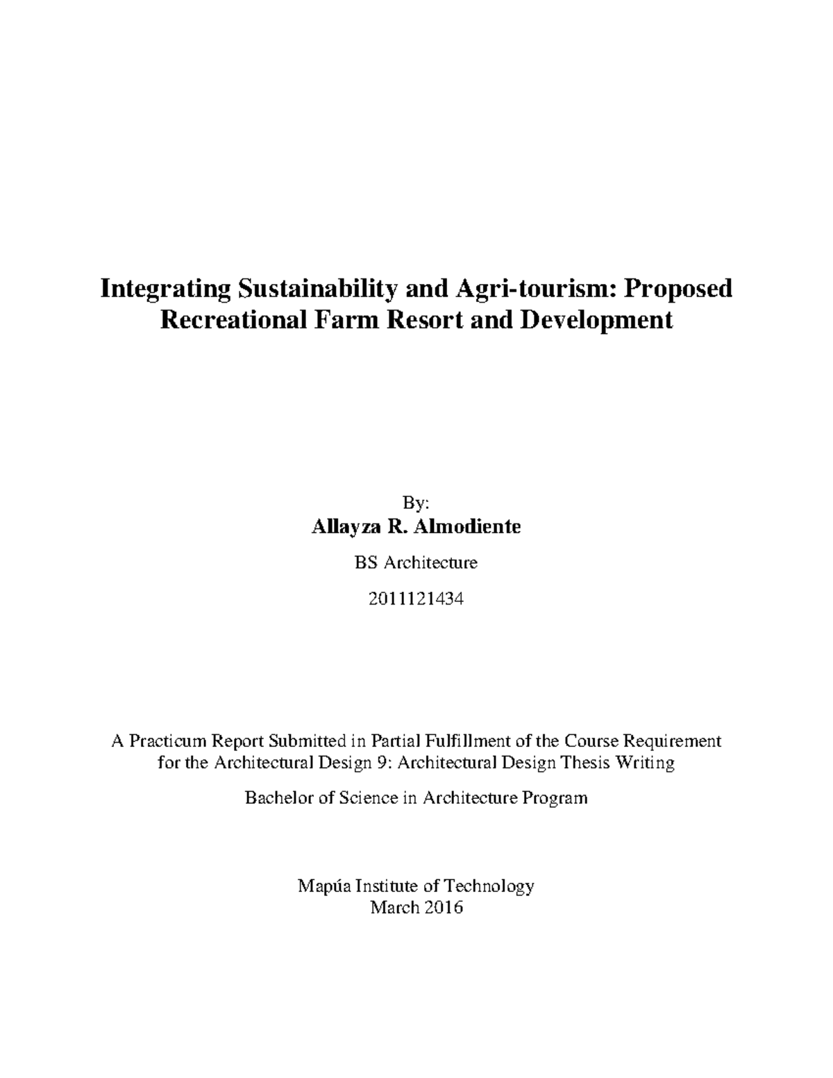 Almodiente Thesis 1 4 Integrating Sustainability And Agri tourism 