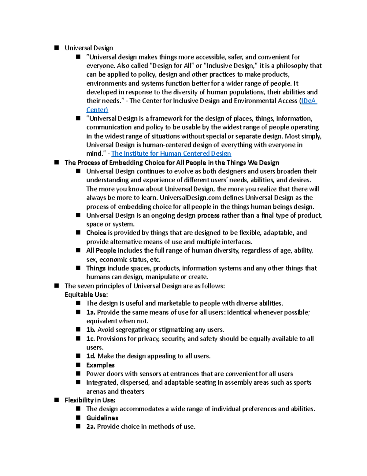 Week 6 Universal Design - Universal Design "Universal design makes ...