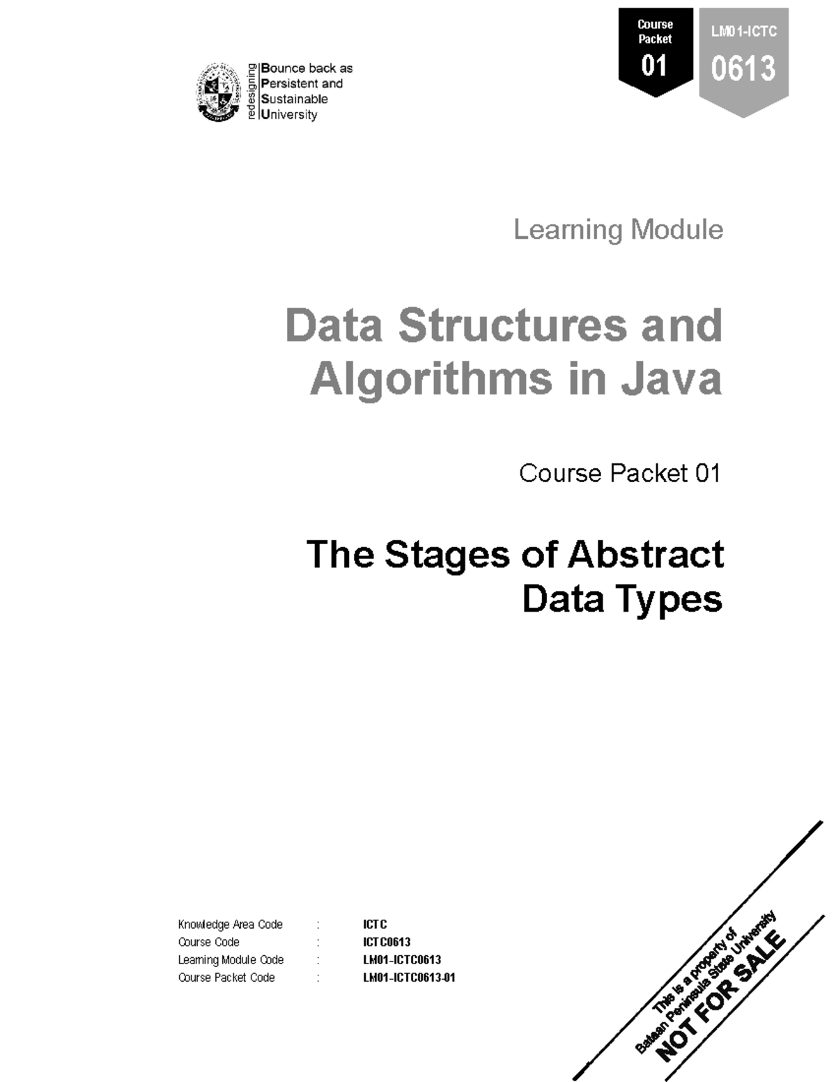Data Structures -Packet 1 - LM01-ICTC 0613 Packet 01 LearningModule ...