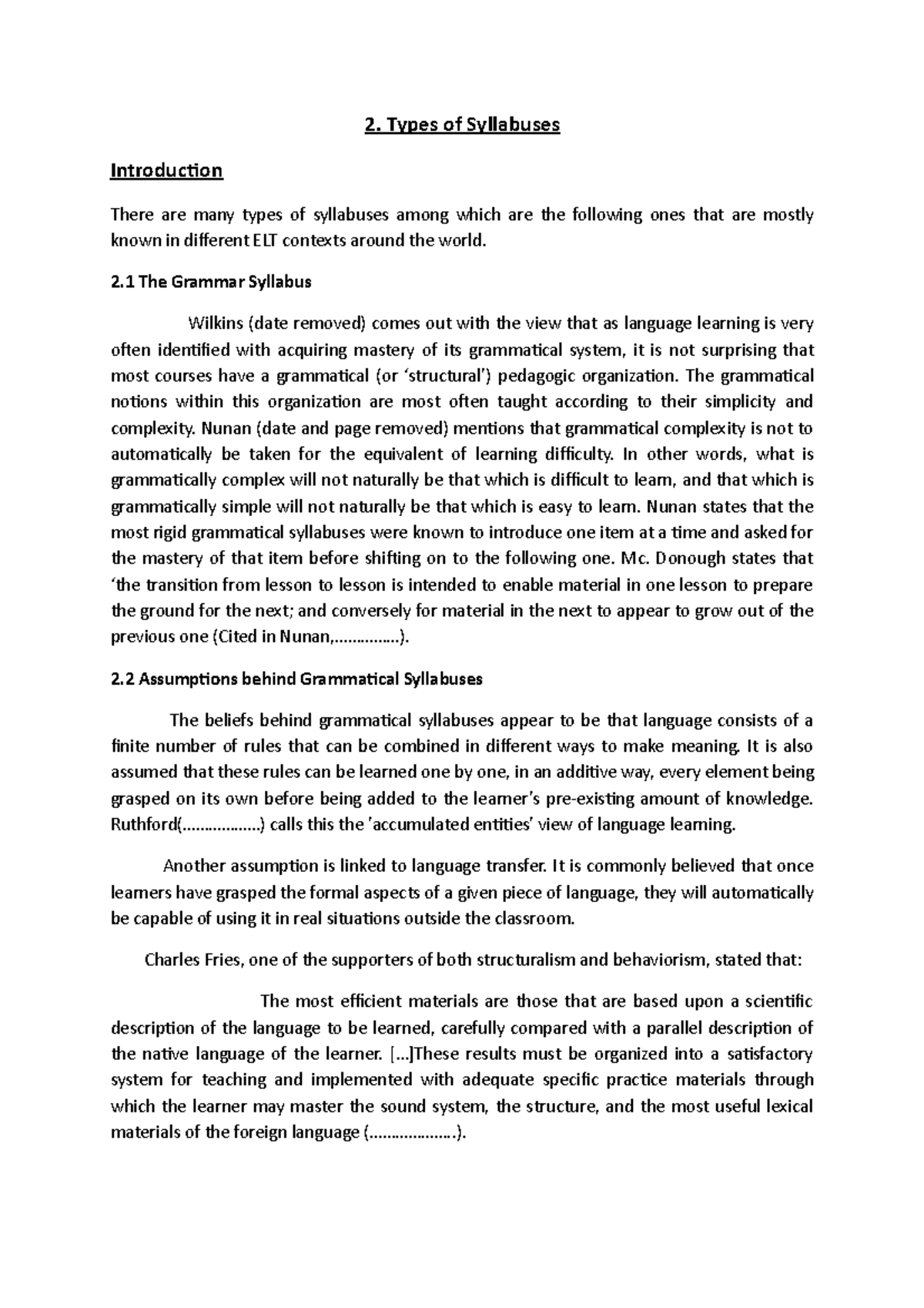 Grammar Syllabus - Yes - 2. Types of Syllabuses Introduction There are ...