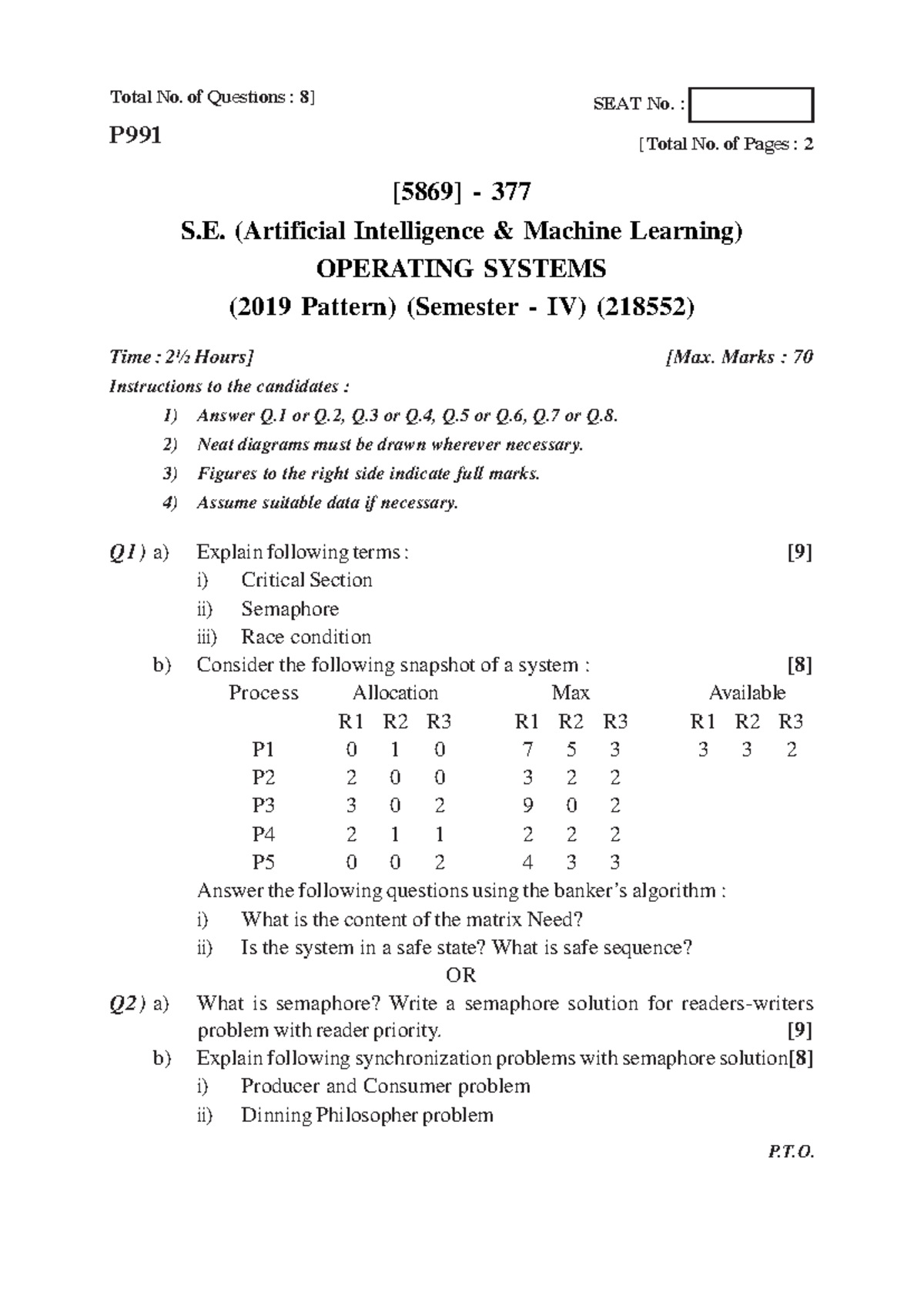 1. April - 2022 - PYP - Previous Year paper for AIML Sem 4. - Total No ...