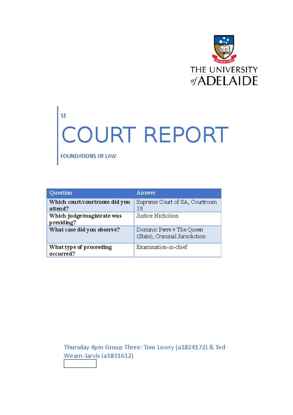 Court-Report-Final - S COURT REPORT FOUNDATIONS OF LAW Thursday 4pm ...