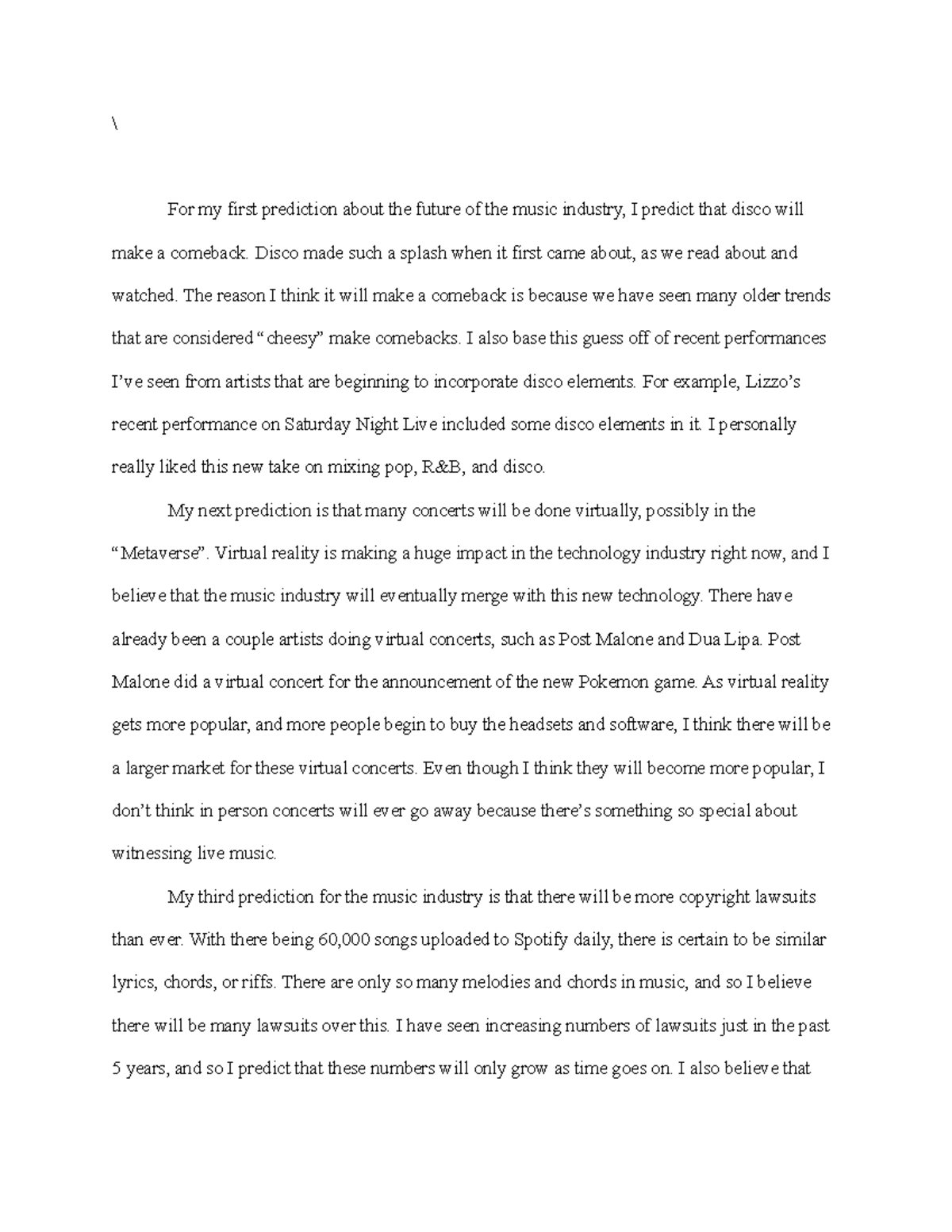 De Silvis Assignment 5 - \ For my first prediction about the future of ...