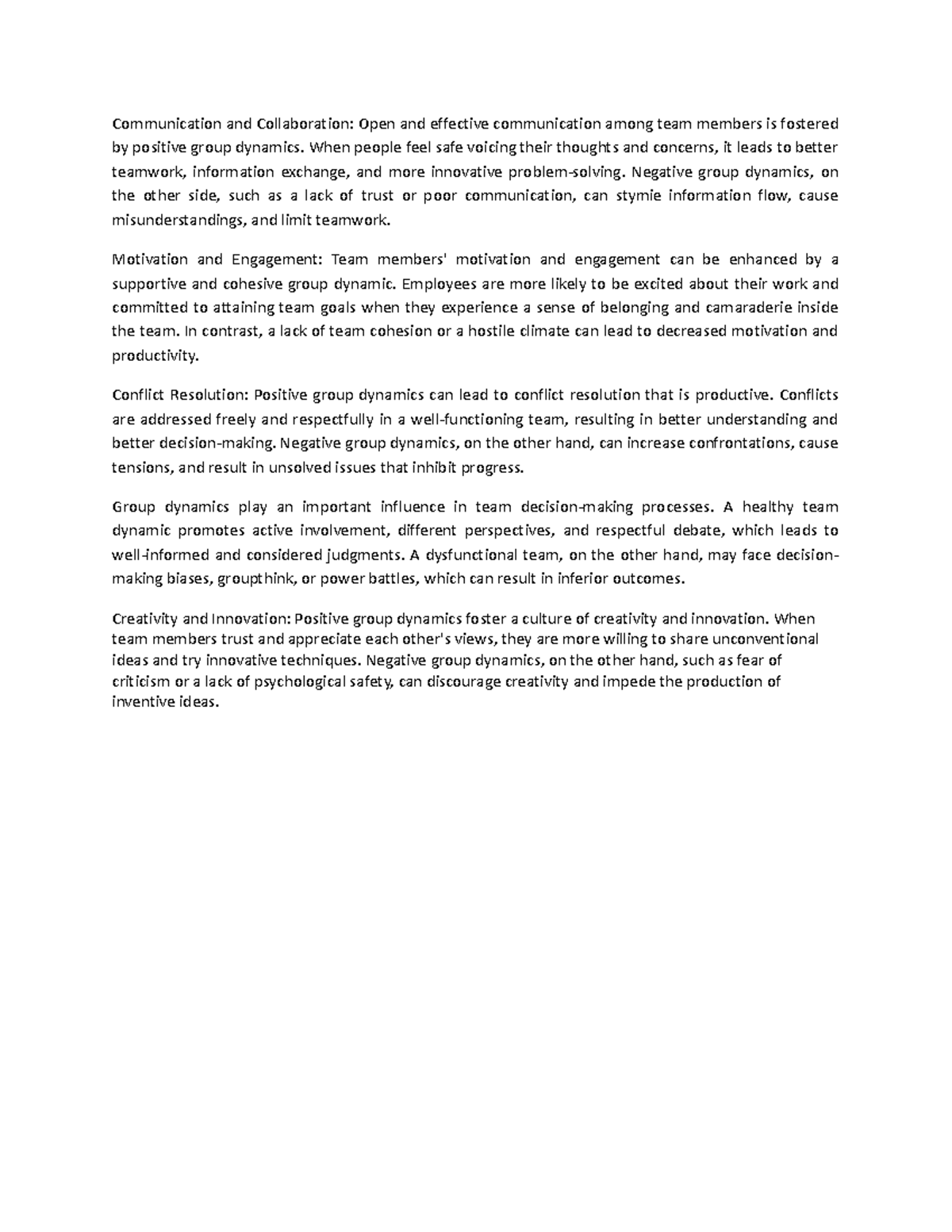 Communication and Collaboration - When people feel safe voicing their ...