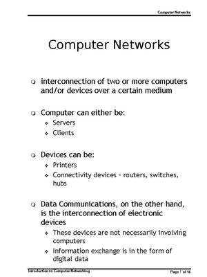 Week-9-11 - Lecture - Week 9- Data Link Layer is second layer of OSI ...