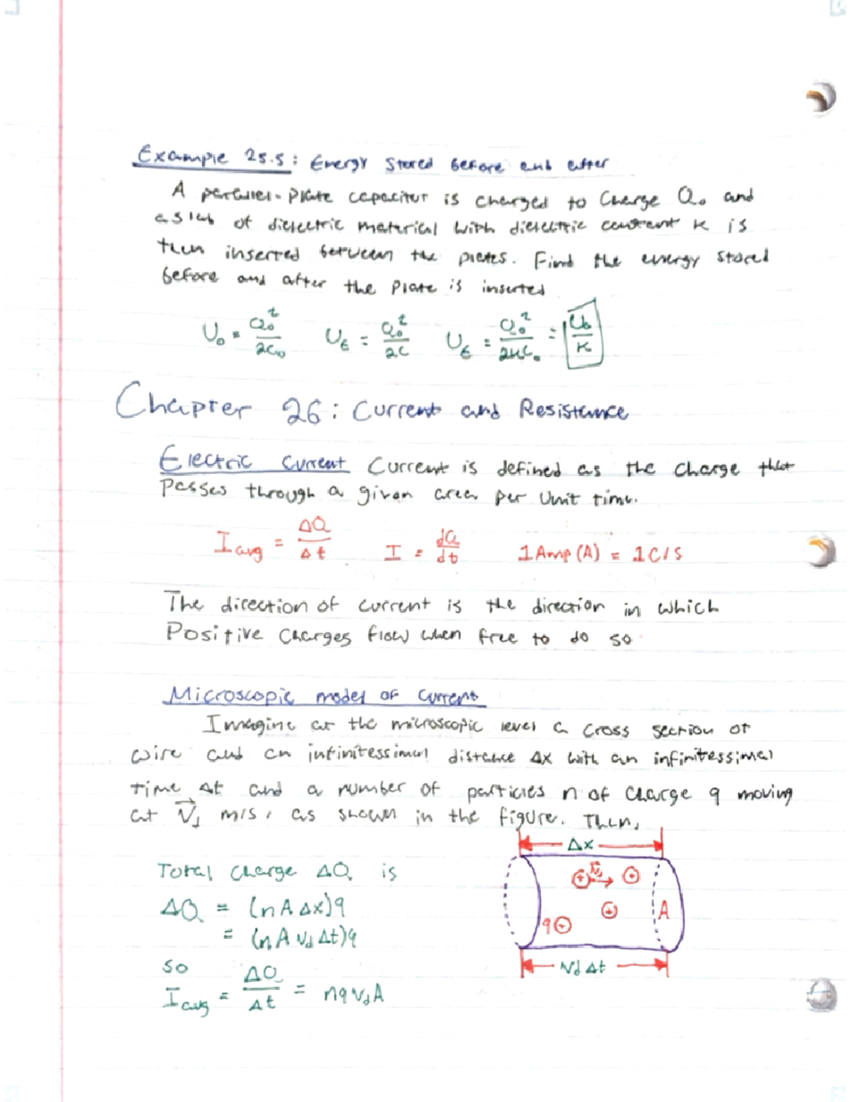 Chapter 26 - Current and Resistance - PHYS 2401 - Studocu