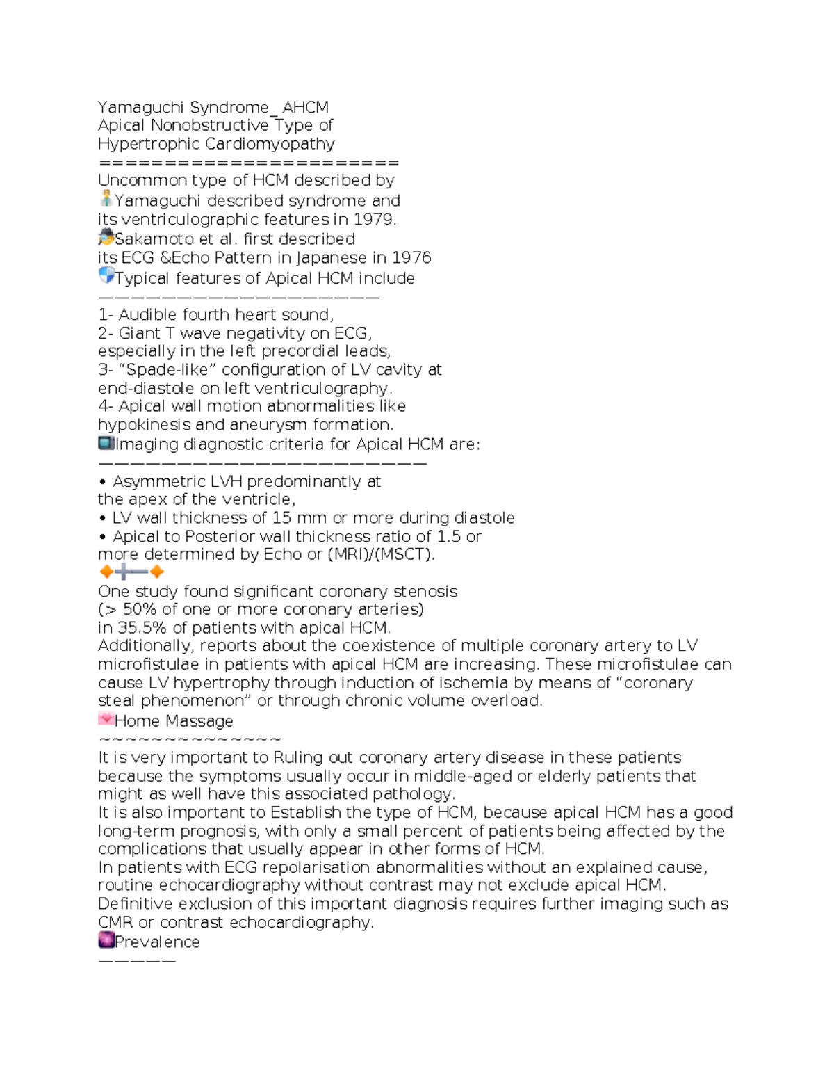 Yamaguchi Syndrome - yama - Yamaguchi Syndrome_ AHCM Apical ...