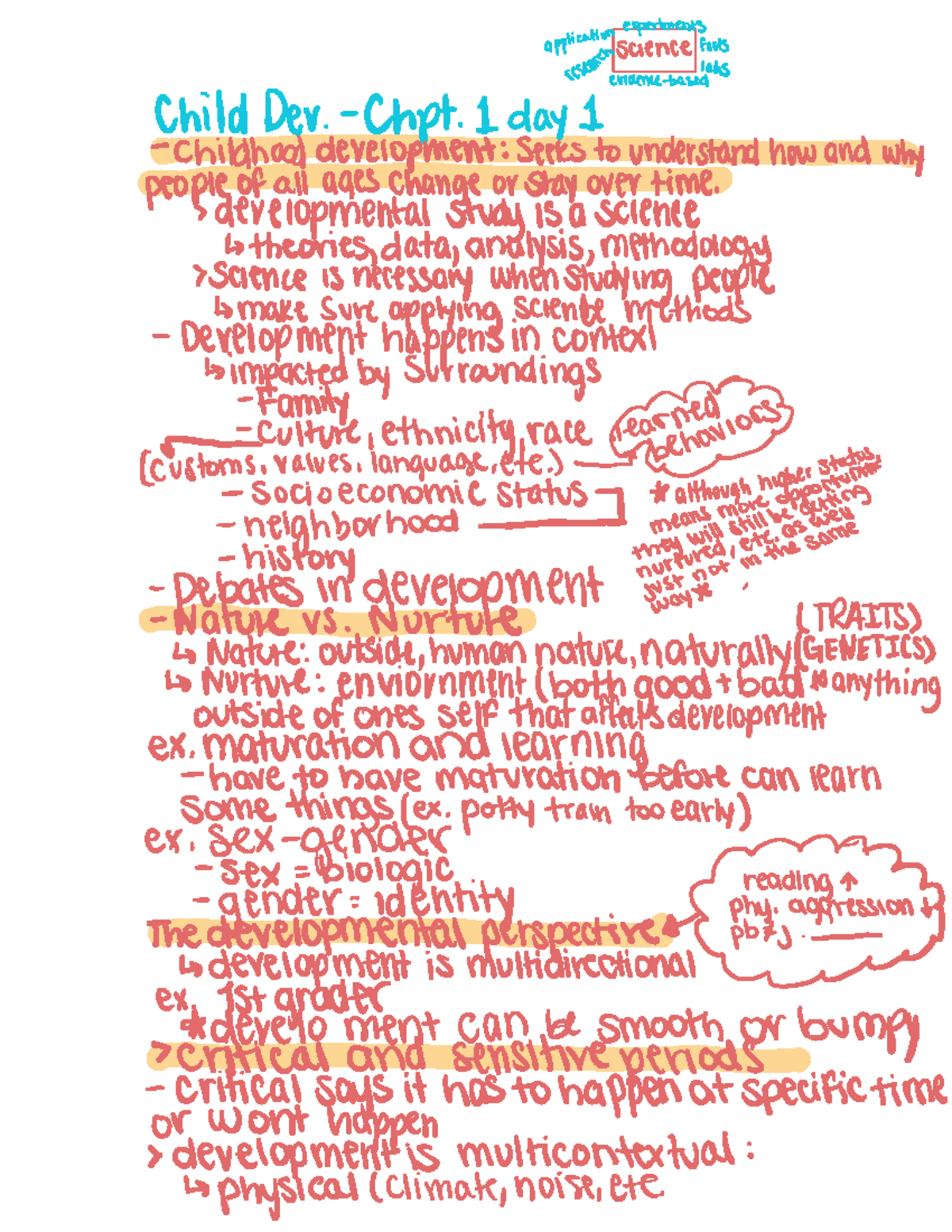 Child dev. chpt.1 class notes - i ÉÉ Child Dev Chpt 1 day I ...