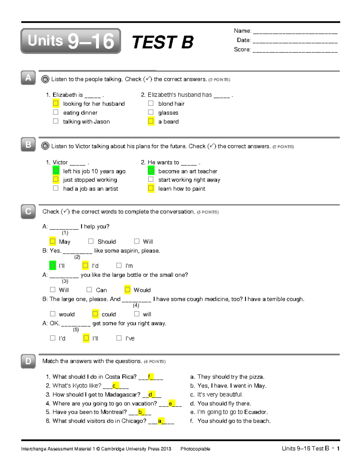 Interchange 5th Ed Intro Level Grammar Worksheets Ans Vrogue co