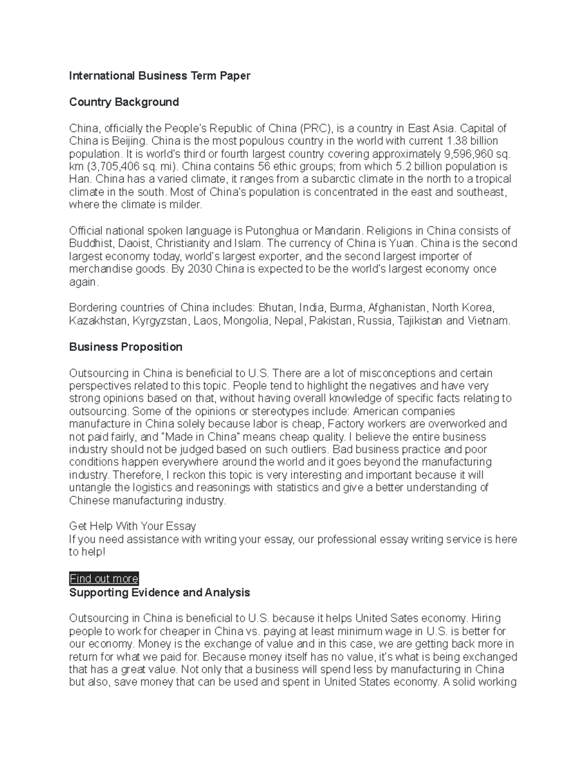 Benefits and Challenges of Outsourcing in China - International ...