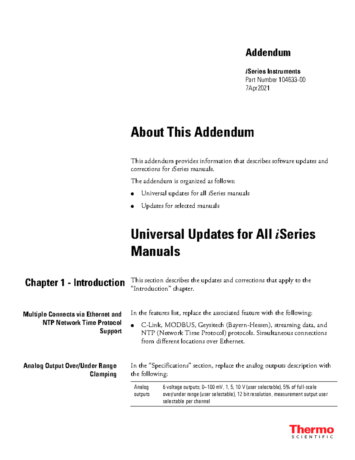 I Series-Instruments-Addendum - About This Addendum This addendum ...
