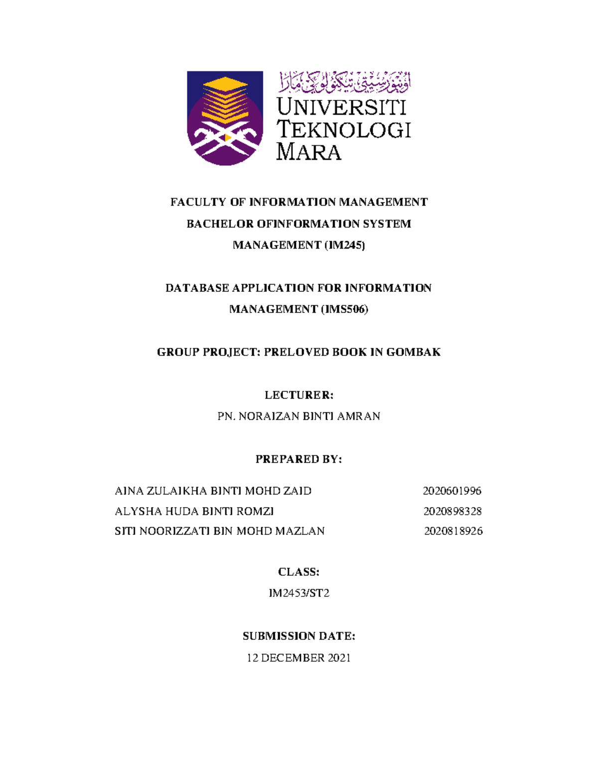 IMS506 Design Conceptual Diagram OF Preloved BOOK IN Gombak - FACULTY ...