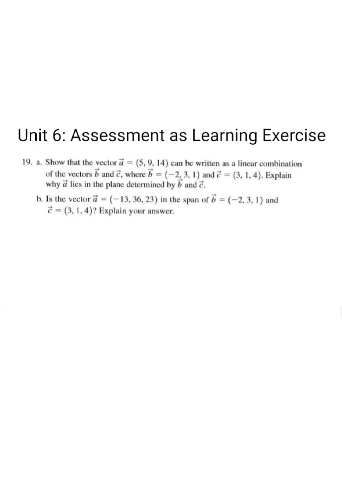 Richa Jatishbhai Patel Unit 6 Assessment as Learning Exercise MCV4U ...