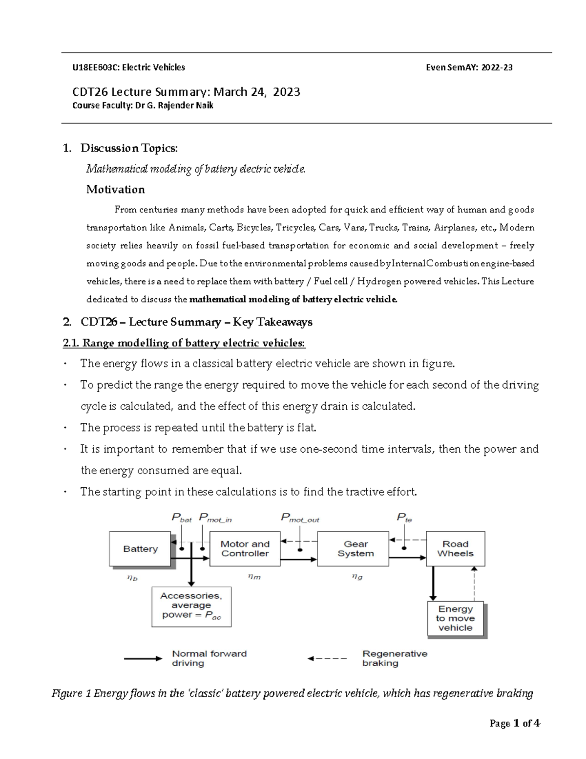 EV CDT26 - Notes in electrical vehicles - U18EE603C: Electric Vehicles ...