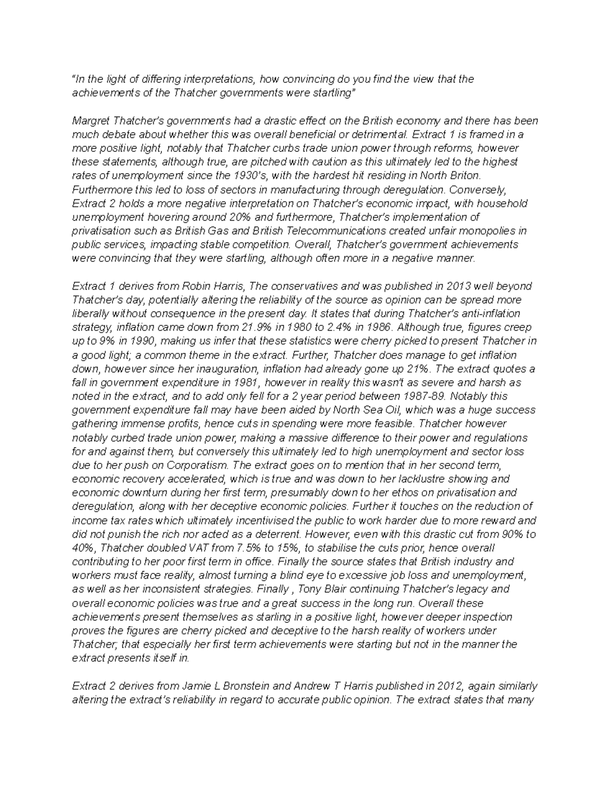 “In the light of differing interpretations, how convincing do you find ...