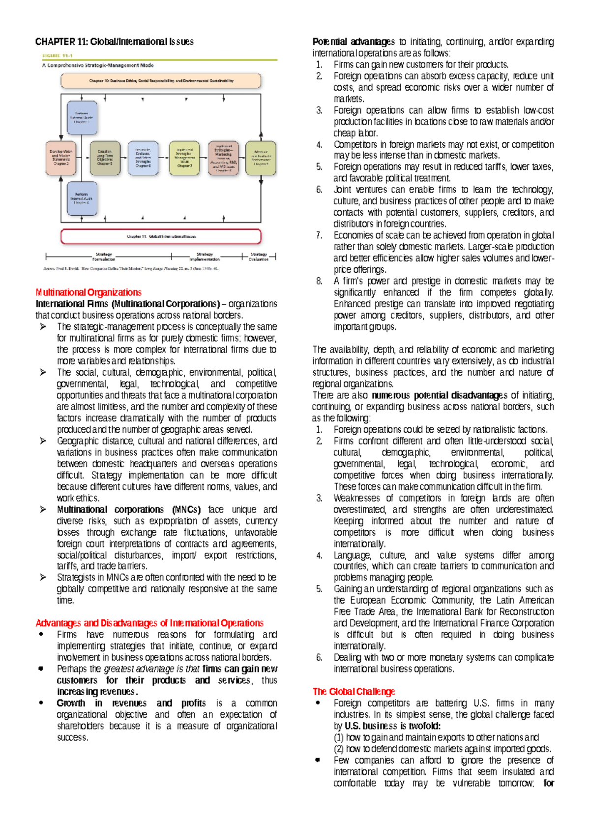 Stratman-Chapter-11 - heavey real - CHAPTER 11: Global/International Issues Multinational - Studocu