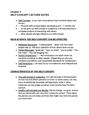 Chapter 1 The Interpersonal Process Lecture Notes Chapter 1 The