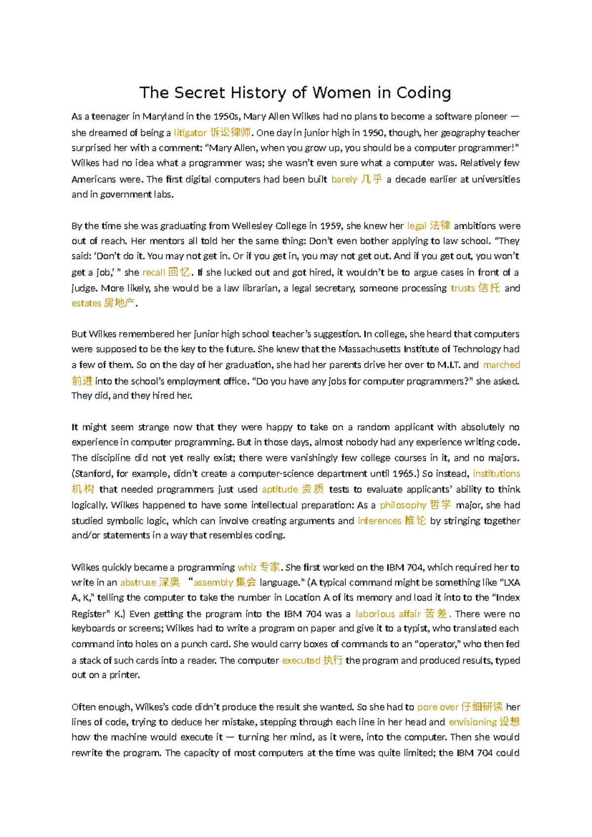 The Secret History of Women in Coding - One day in junior high in 1950 ...