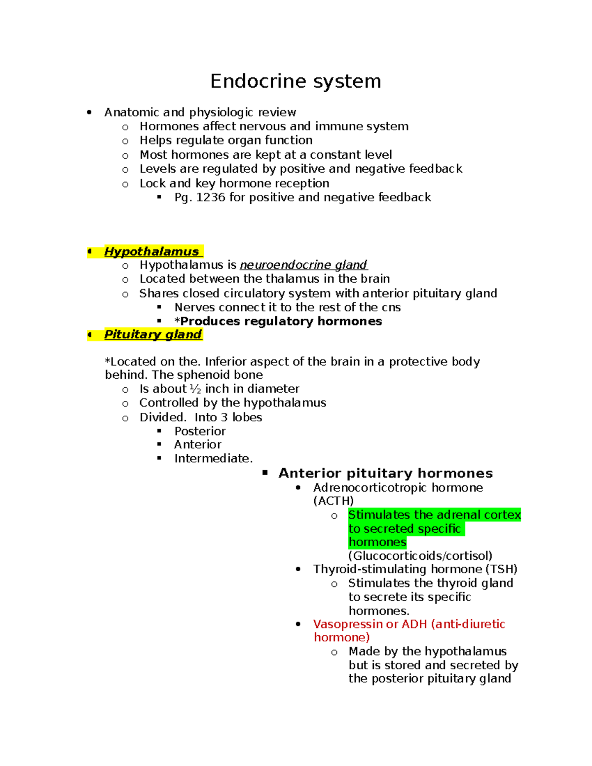 Endocrine system - Endocrine system Anatomic and physiologic review o ...