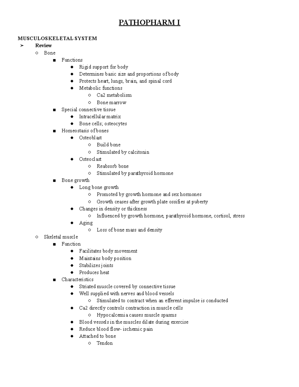Musculoskeletal System - MUSCULOSKELETAL SYSTEM Review Bone Functions ...