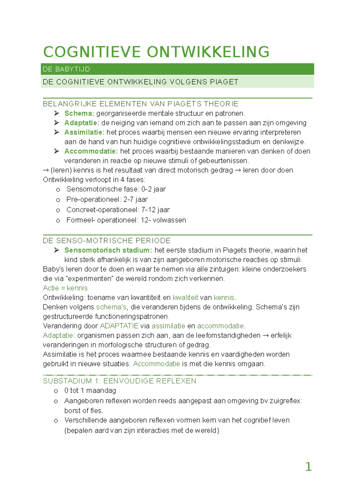 Cognitieve ontwikkeling - COGNITIEVE ONTWIKKELING DE BABYTIJD DE ...