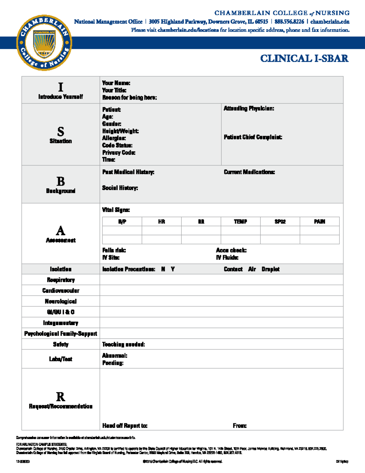 Isbar:Care Plan - isbar plans for nr 326 nursing school adu - NR-325 ...