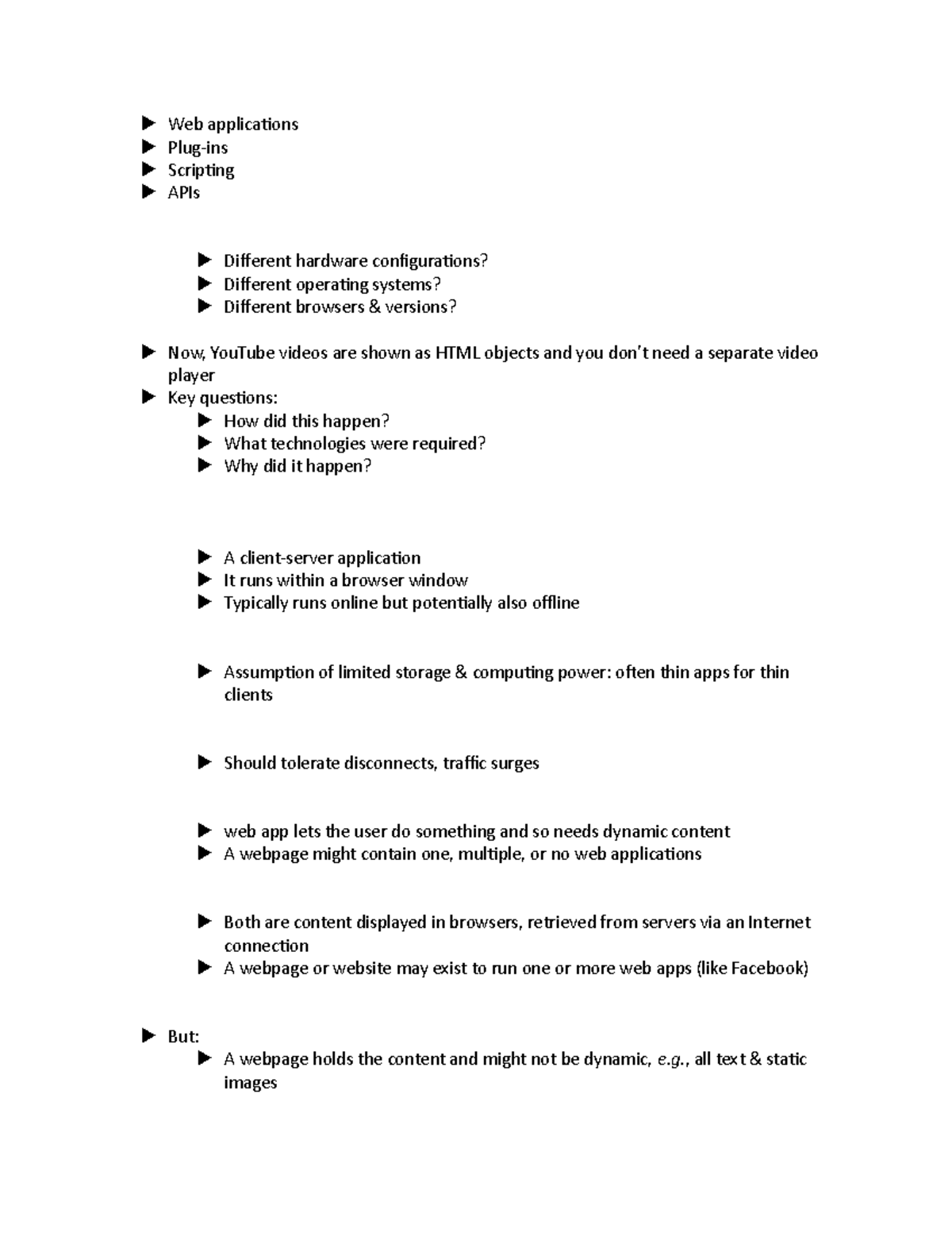 Ids 200 7 - IDS 200 class notes from the course. - u Web applications u ...