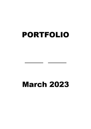 Portfolio ARW01 - Portfolio ARW -Cover sheet. -Table of contents. Item ...