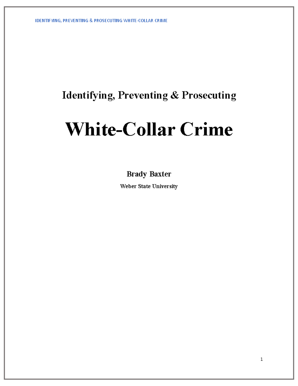White-collar crime identification, preventing and prosecution ...