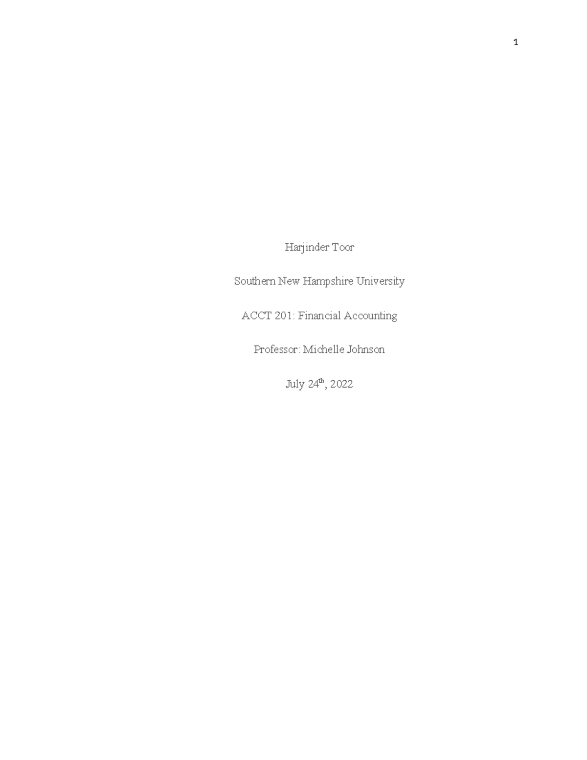 Module 4 Assignment - Harjinder Toor Southern New Hampshire University ...