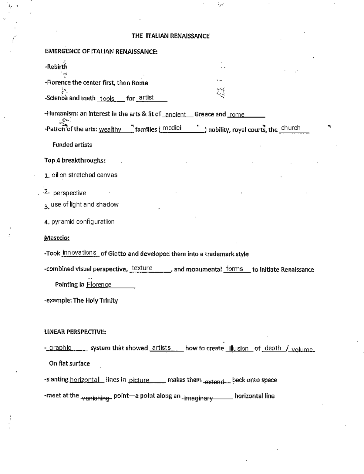 Tristan Angelo - Renaissance Notes - Studocu