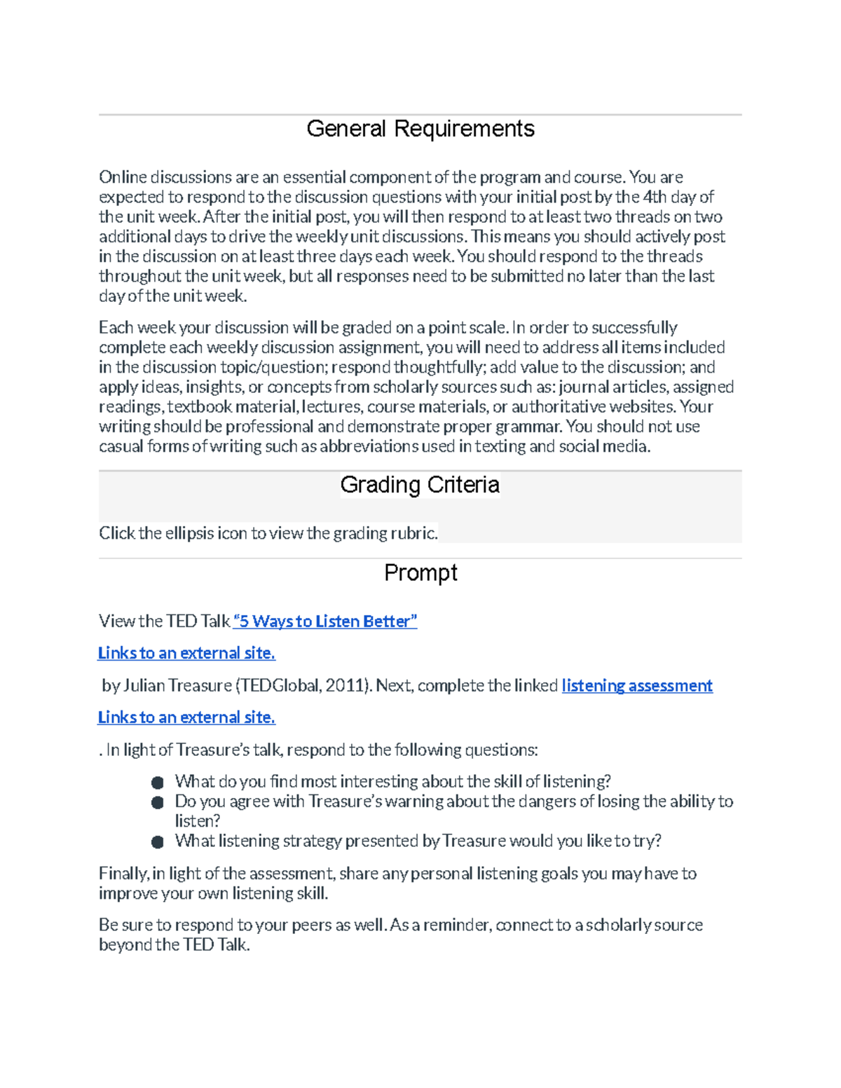 Week 5 Discussion communication - General Requirements Online ...