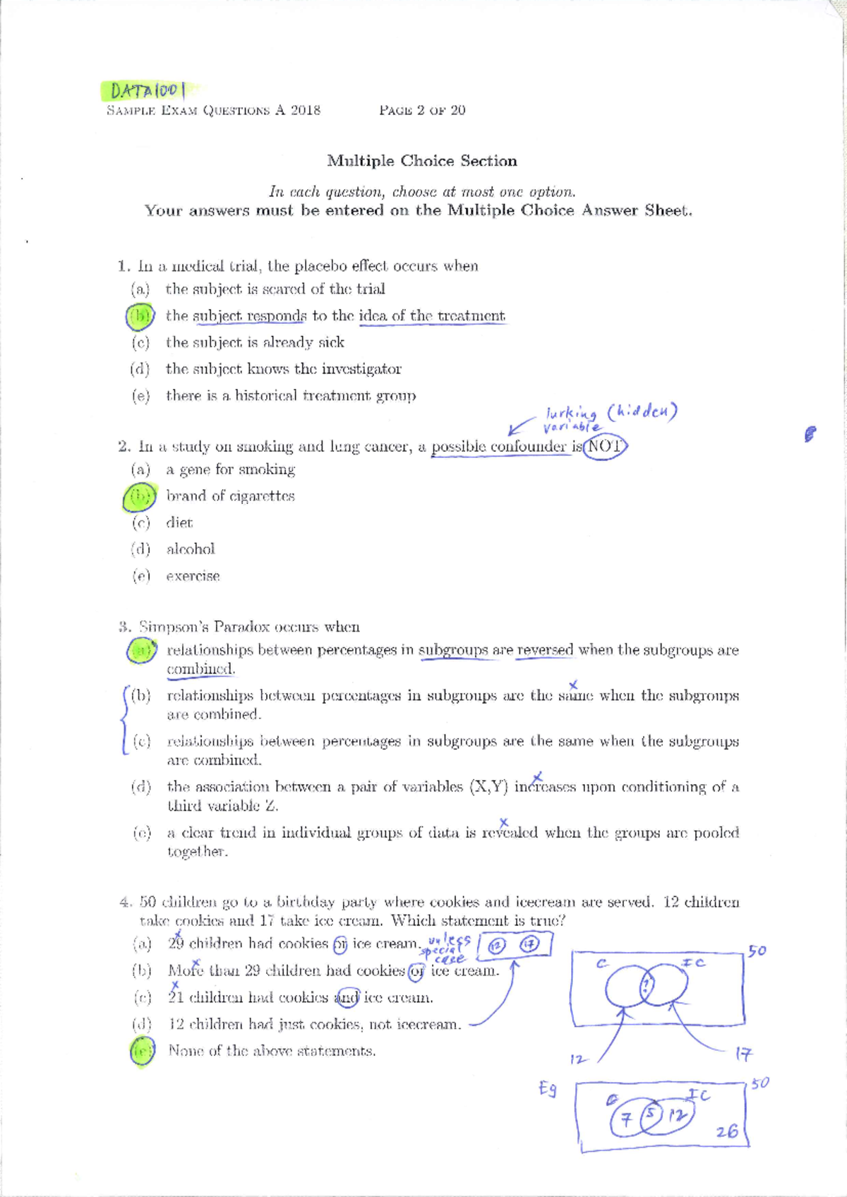 Sample/practice exam 2018, questions and answers - SAMPLE EXAM ...