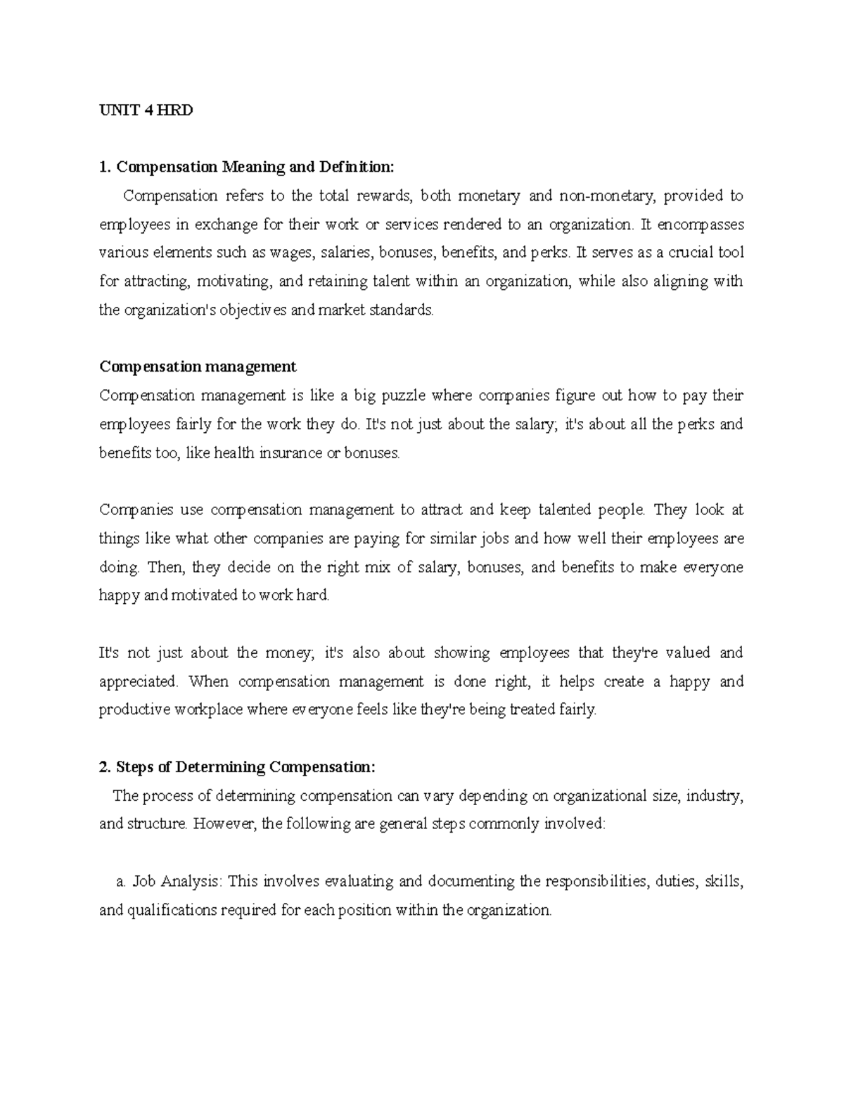 UNIT IV HRM MBA DUAL - Human resource management - UNIT 4 HRD ...