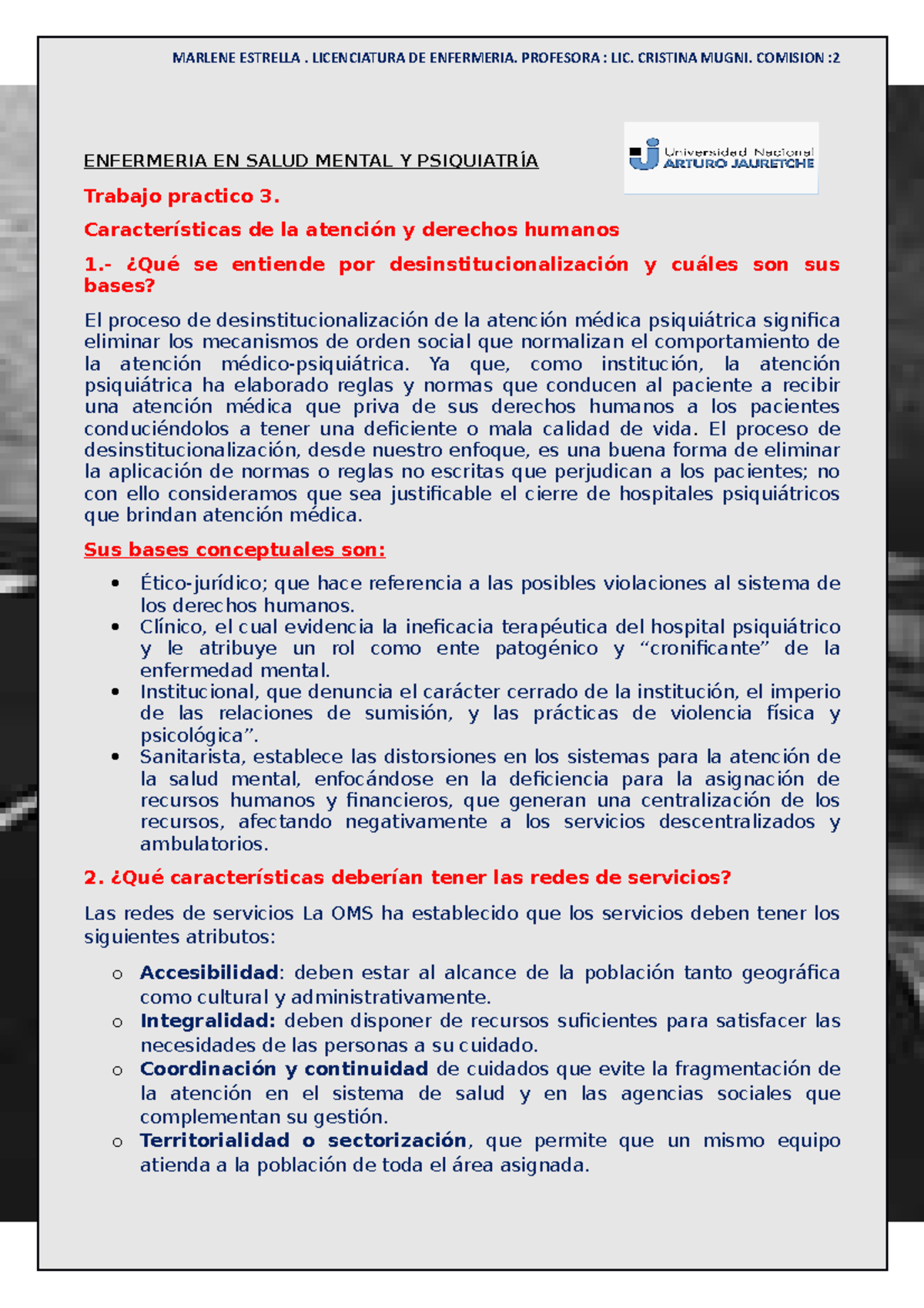 Salud Mental tp3 - Trabajo Practico - ENFERMERIA EN SALUD MENTAL Y ...