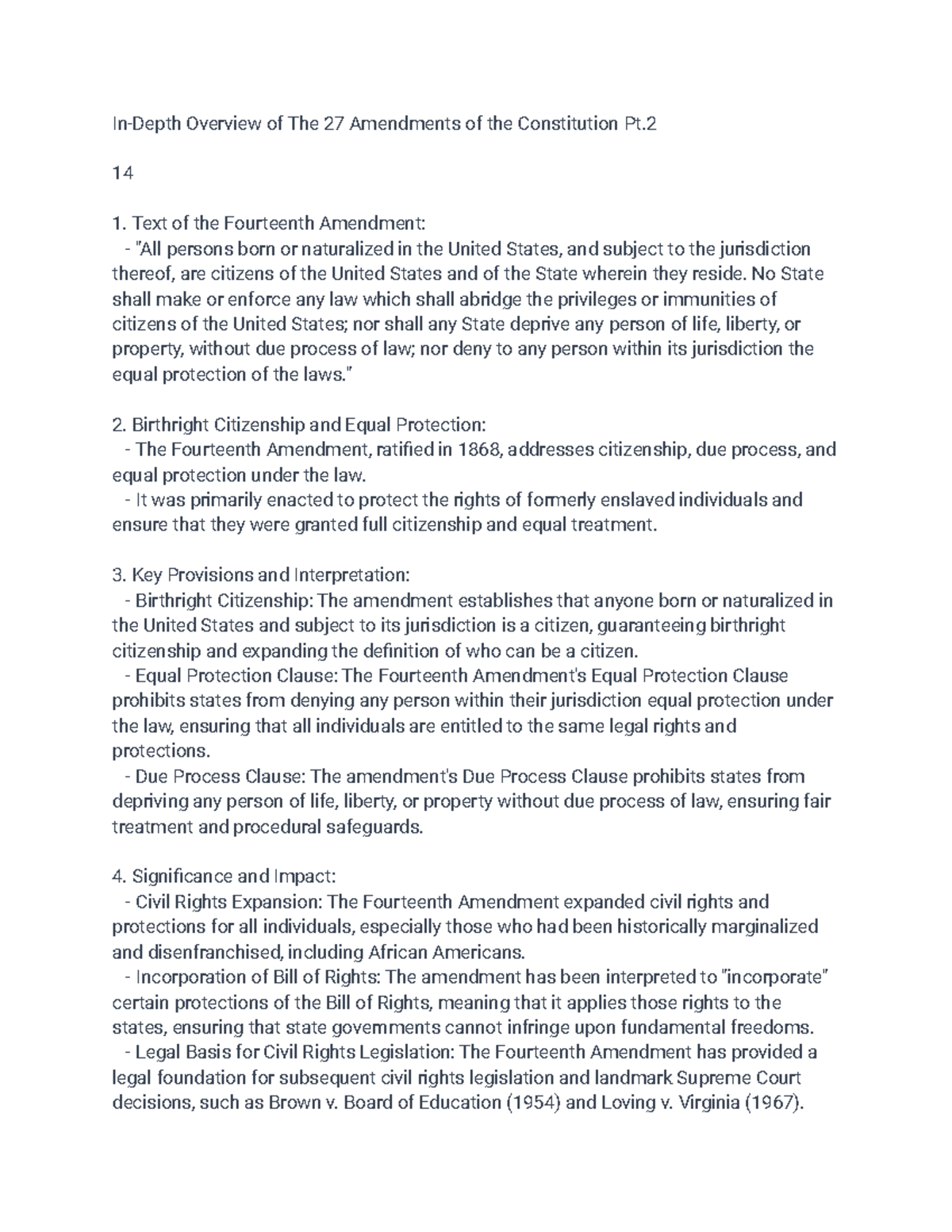 AP US History In Depth Overview of Constitution Ammendments Pt.2 Notes ...