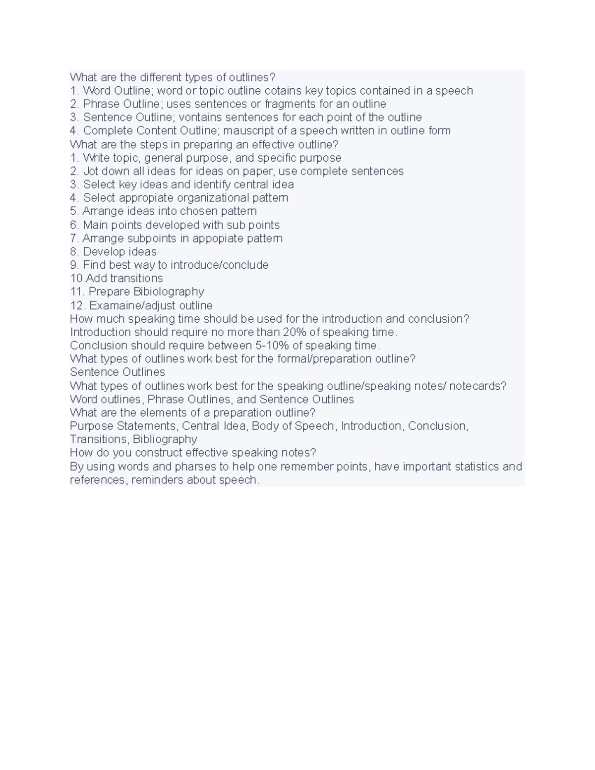 Comm 25 - Practice - What are the different types of outlines? Word ...