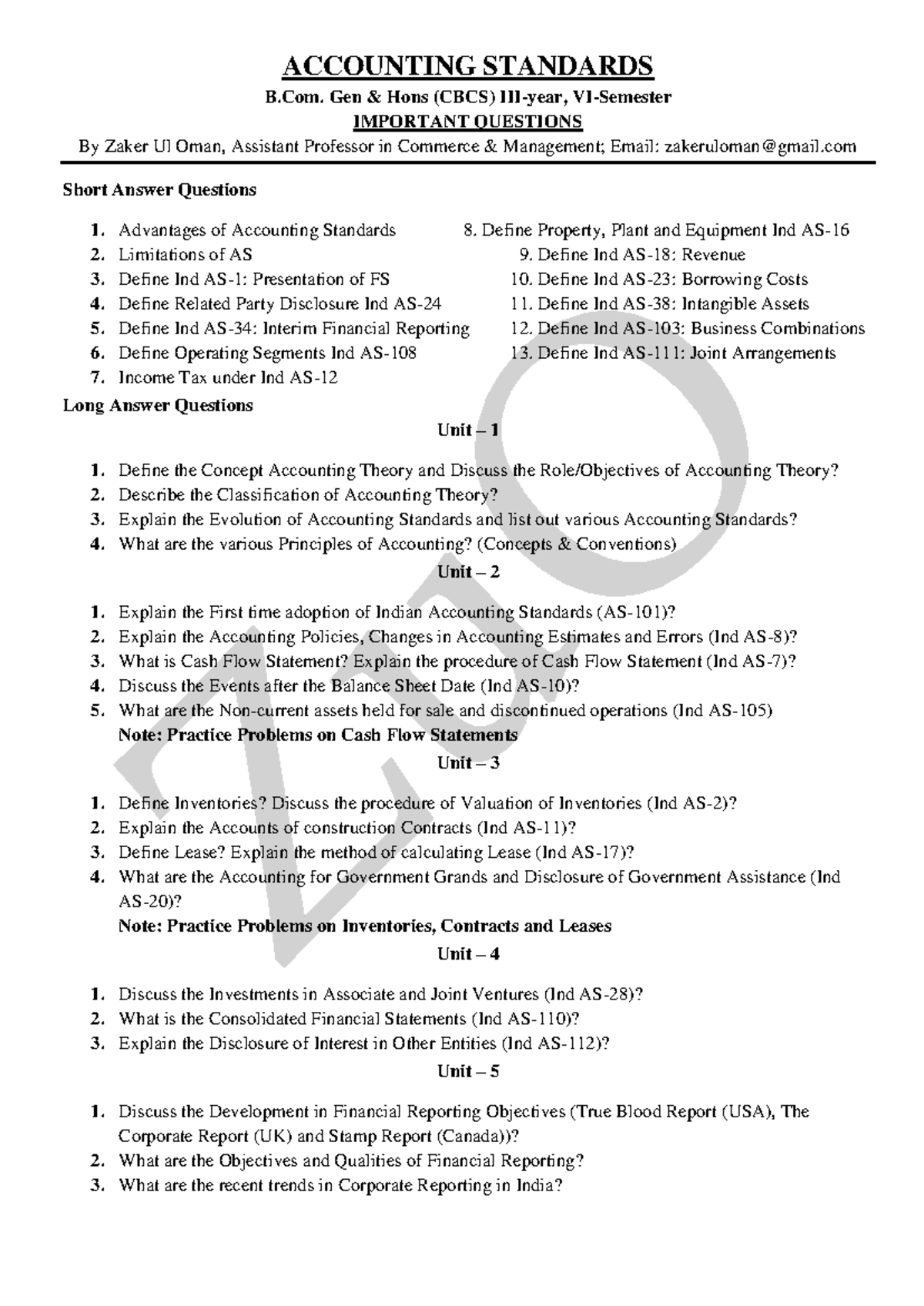 Accounting Standards B.Com Sem-6 - ACCOUNTING STANDARDS B. Gen & Hons ...