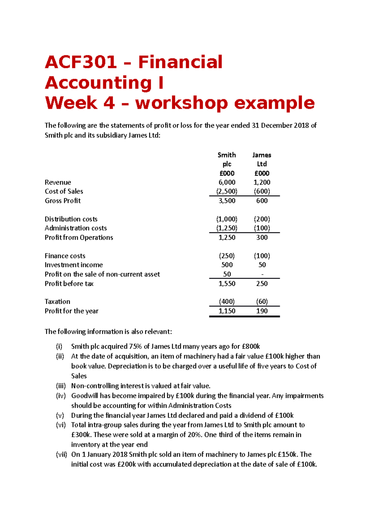 Week 4 - workshop examples 2021 - ACF301 – Financial Accounting I Week ...