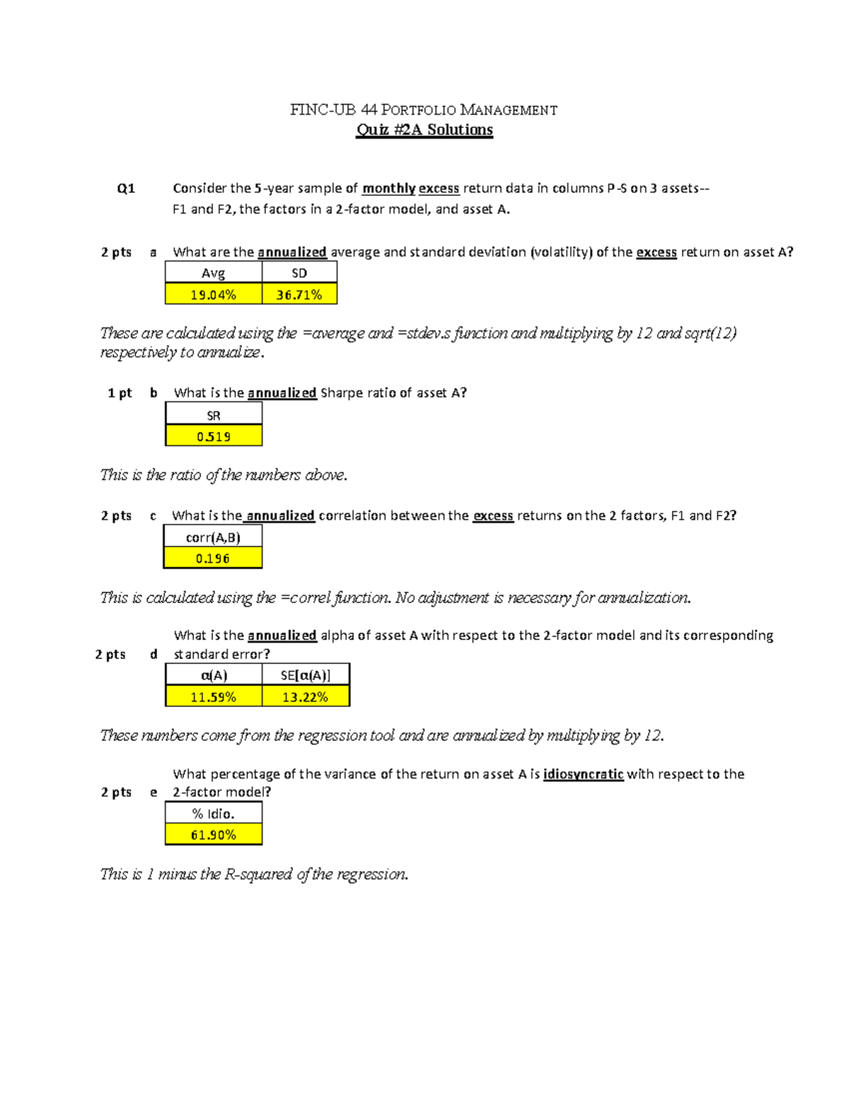 Sample quiz #2 solutions - 2020 - FINC-UB 44 P ORTFOLIO M ANAGEMENT ...