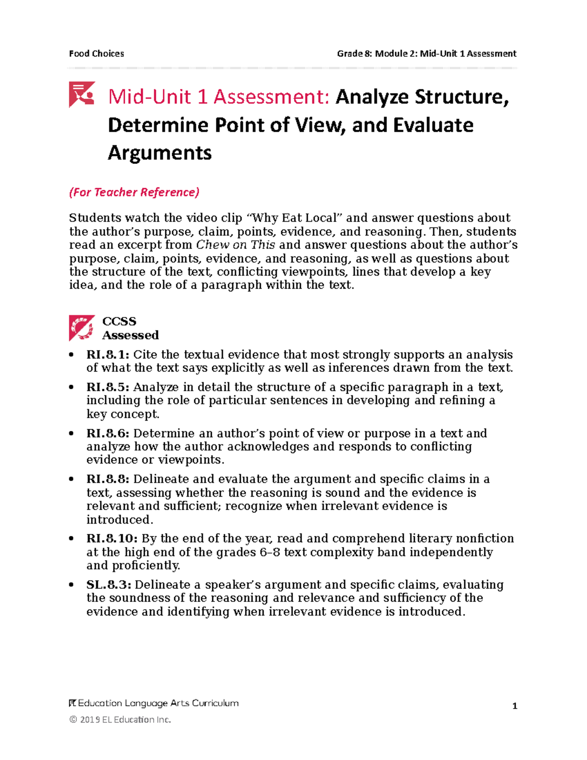 G8m2u1 modulelessons mid-unit-1-assessment-0320 - Mid-Unit 1 Assessment ...